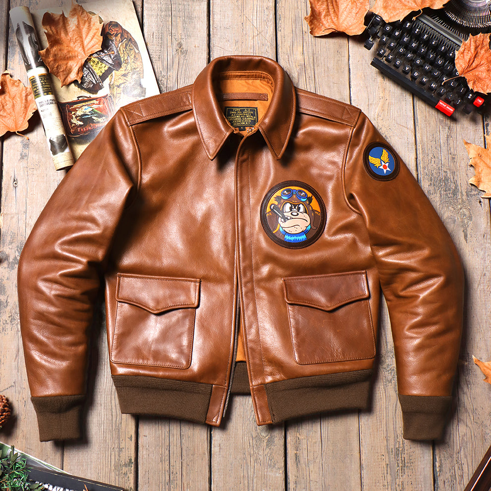 Men's Tobacco Brown Type A2 Flight Leather Jacket – Crush on Retro