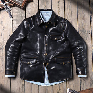 Men's Black Brakeman Leather Coat – Crush on Retro