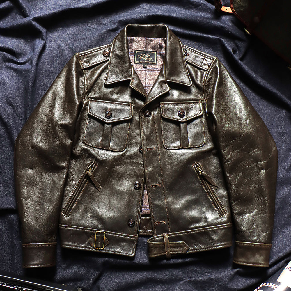 Men's Olive P37 Leather Jacket – Crush on Retro