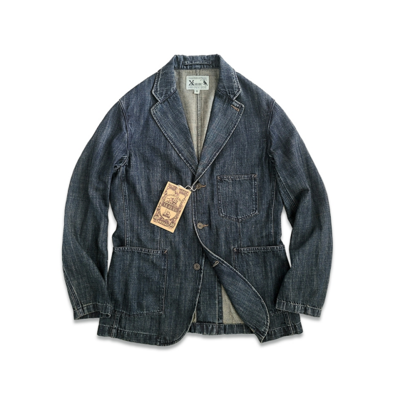 Men's Distressed Denim Suit Jacket – Crush on Retro