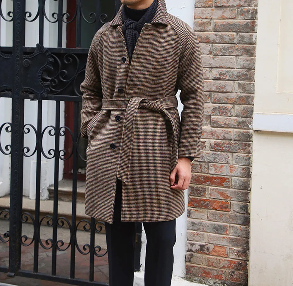Men's Houndstooth Balmacaan Coat – Crush on Retro